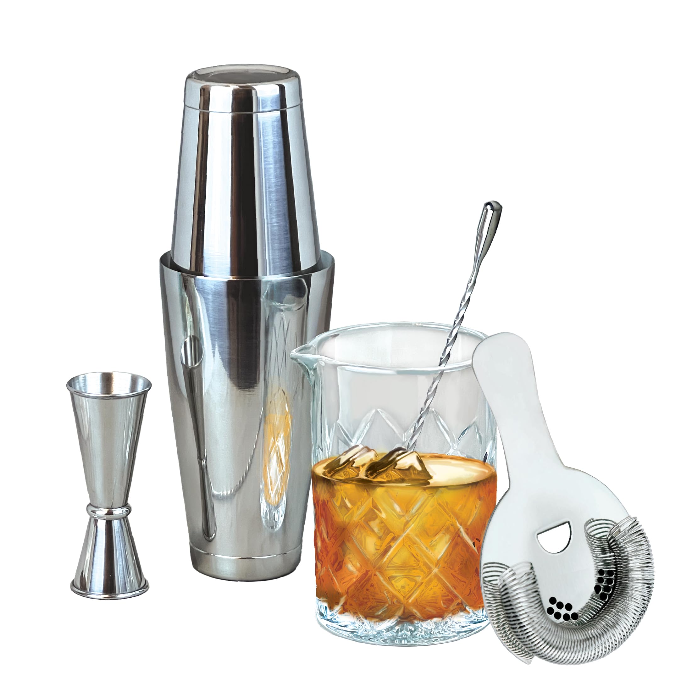 Amazon.com: Lily's Home 6-Piece Boston Cocktail Shaker Set: Boston ...
