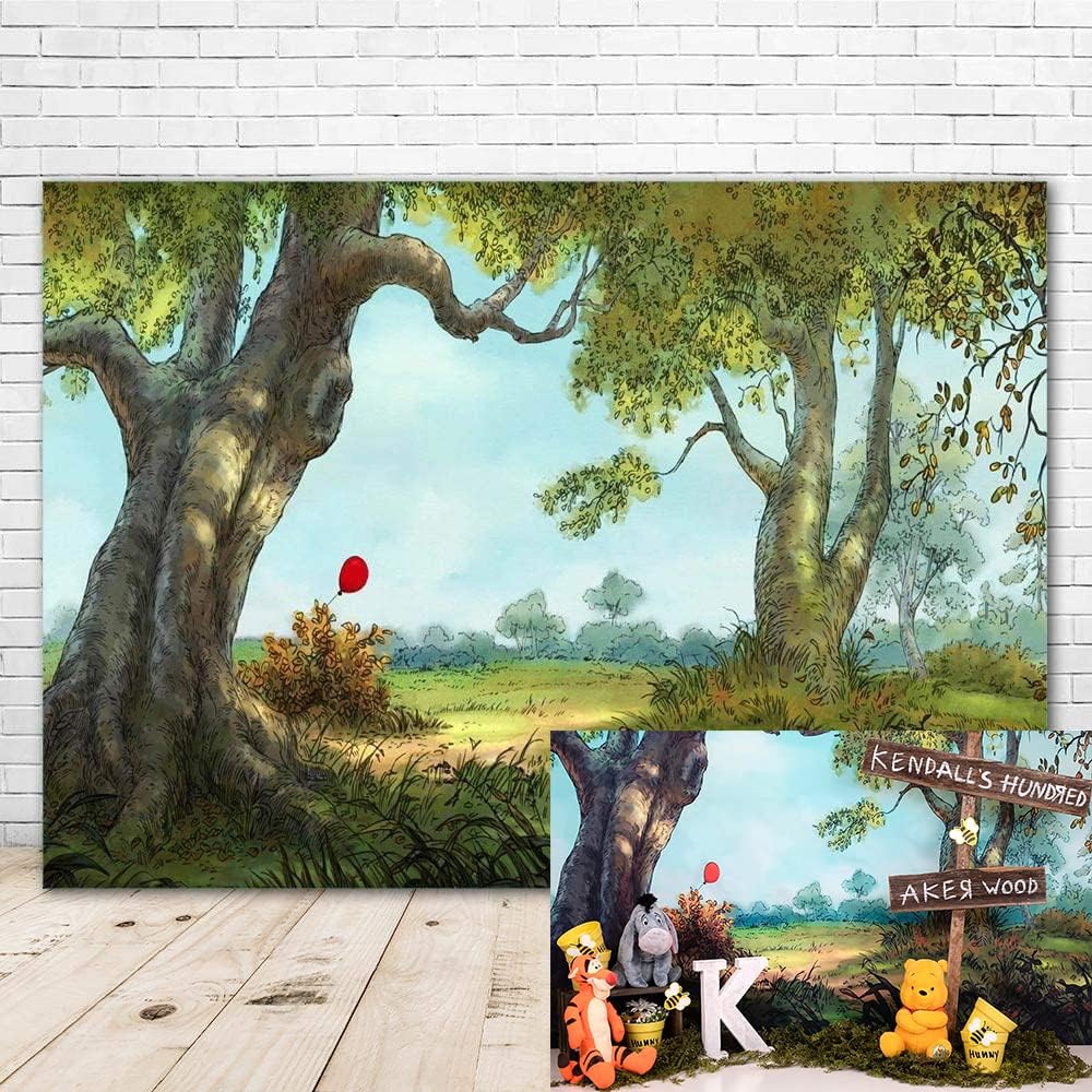 Amazon.com : Yriujul 7x5ft Fabric Hunny Cartoon Spring Forest ...