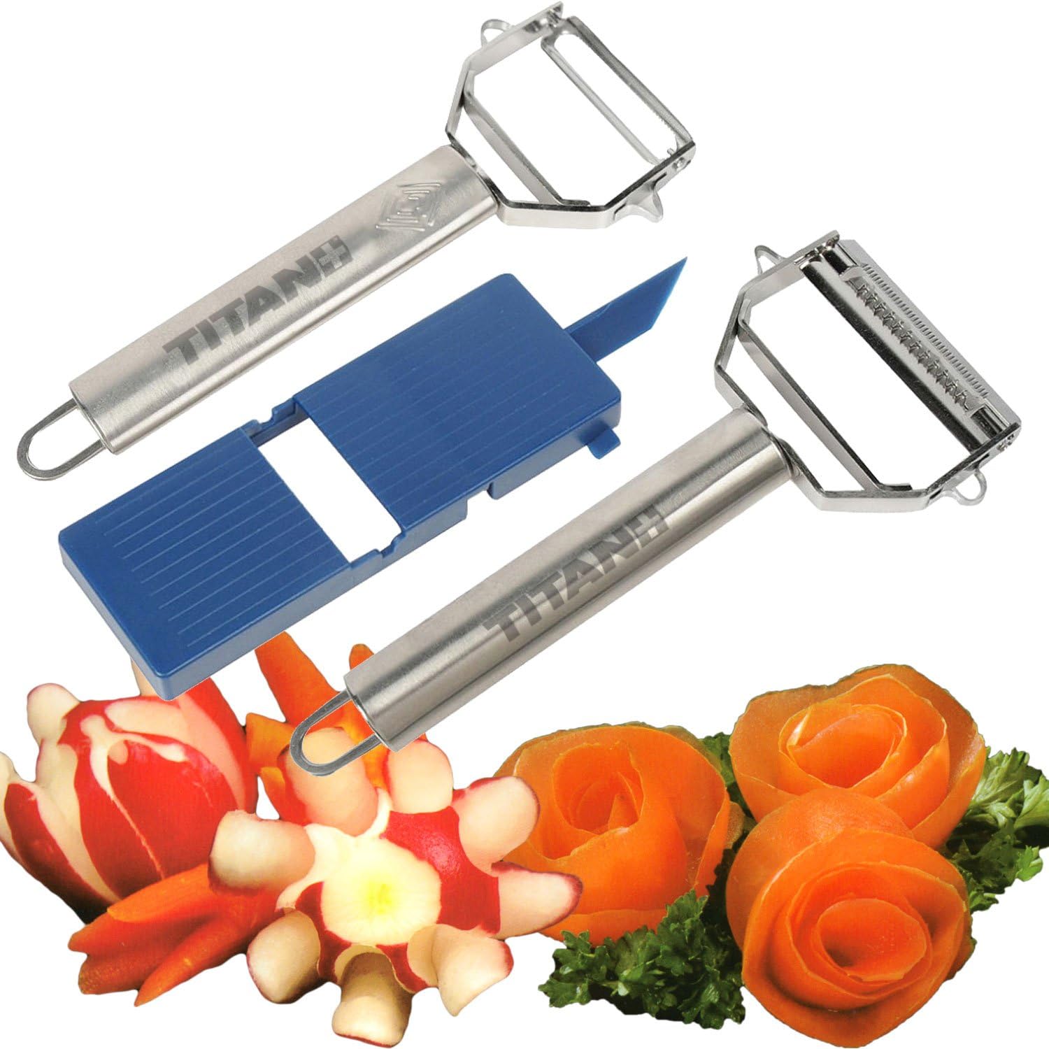 Amazon.com: WOSHERD Titan Peeler Plus Julienne Tool and Slicing Board: Home & Kitchen