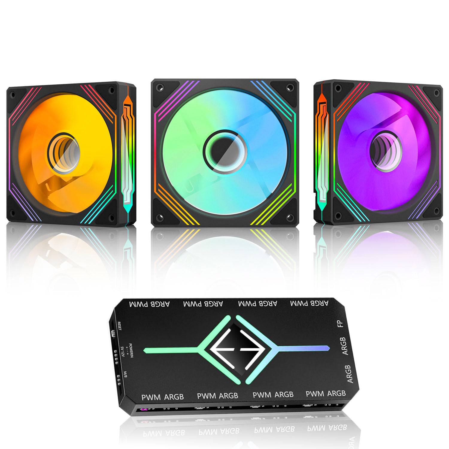 Amazon.com: 3Pack 140mm ARGB Case Fan,Infinity Mirror Light Effect ...