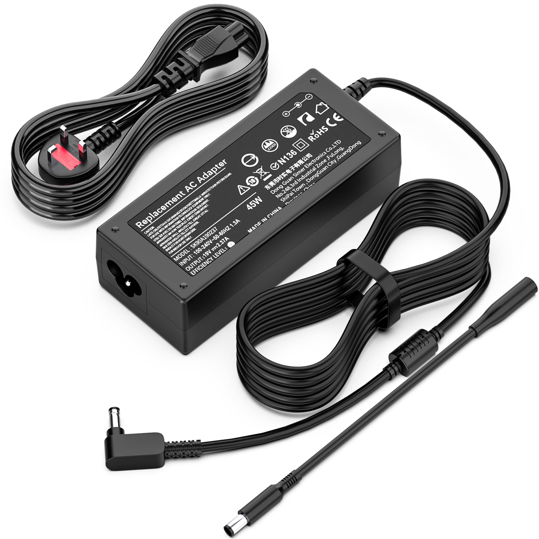 45W Acer Laptop Charger,19V 2.37A Power Supply Adapter for Acer Aspire ...