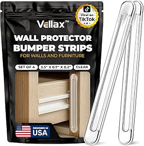 Amazon.com: 4 Clear Silicone Wall Protector Strips – Self-Adhesive Door ...