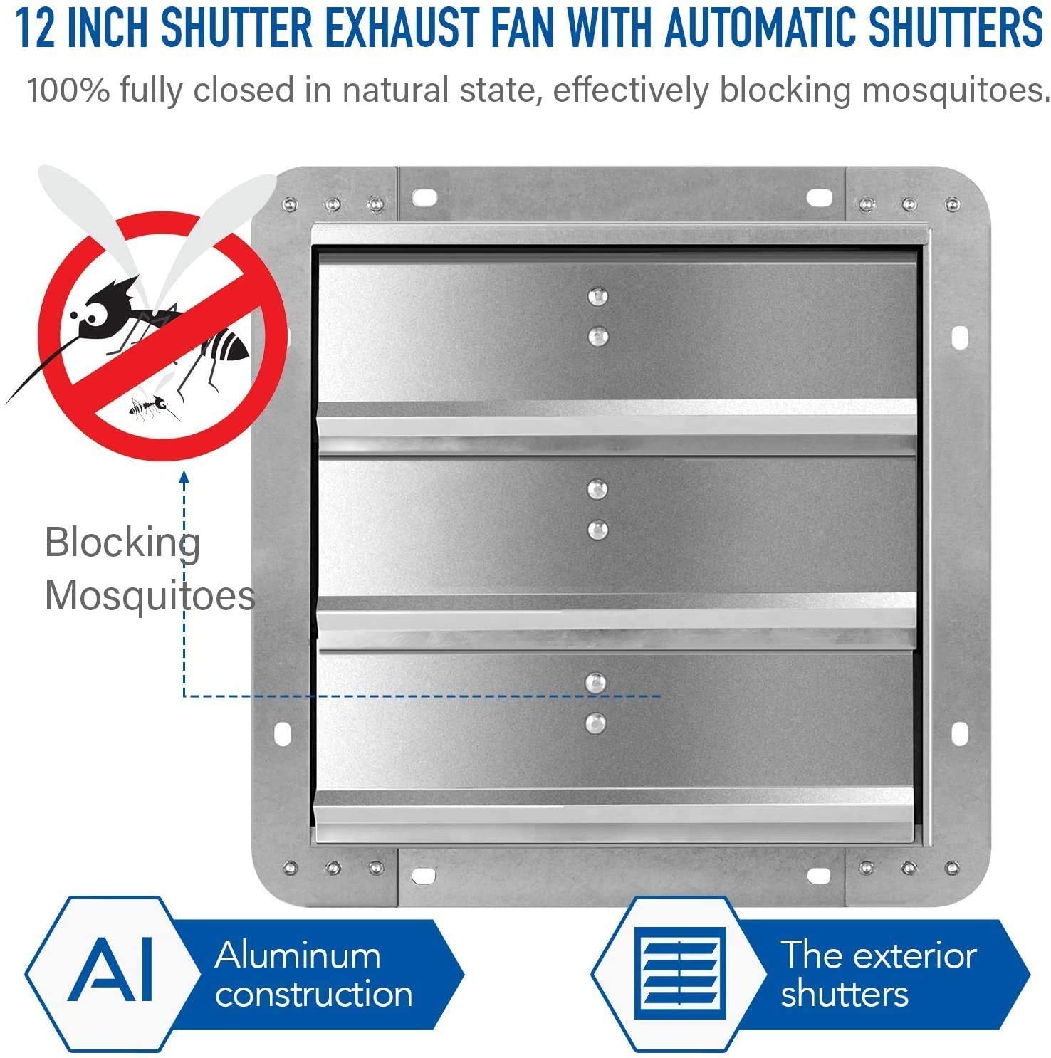 Snapklik.com : iPower 14 Inch Shutter Exhaust Fan Aluminum