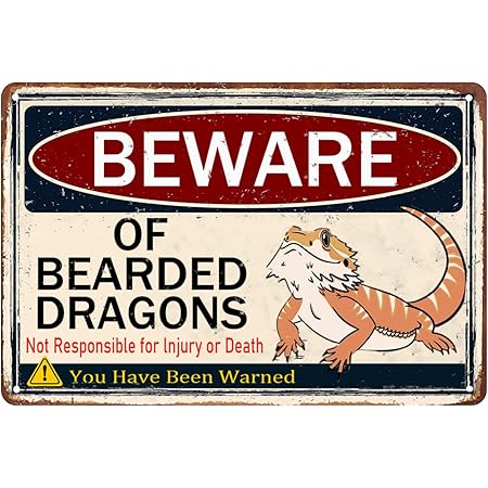 Amazon.com: FemiaD Bearded Dragons Sign,Funny Metal Signs,Bearded ...