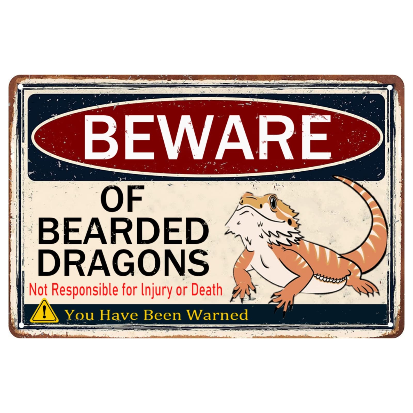 Amazon.com: Beware Of Bearded Dragon Sign Reptile Dragons Tank ...