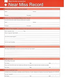 Safety First Aid Group Near Miss Record Book, A4 : Amazon.co.uk: Health ...