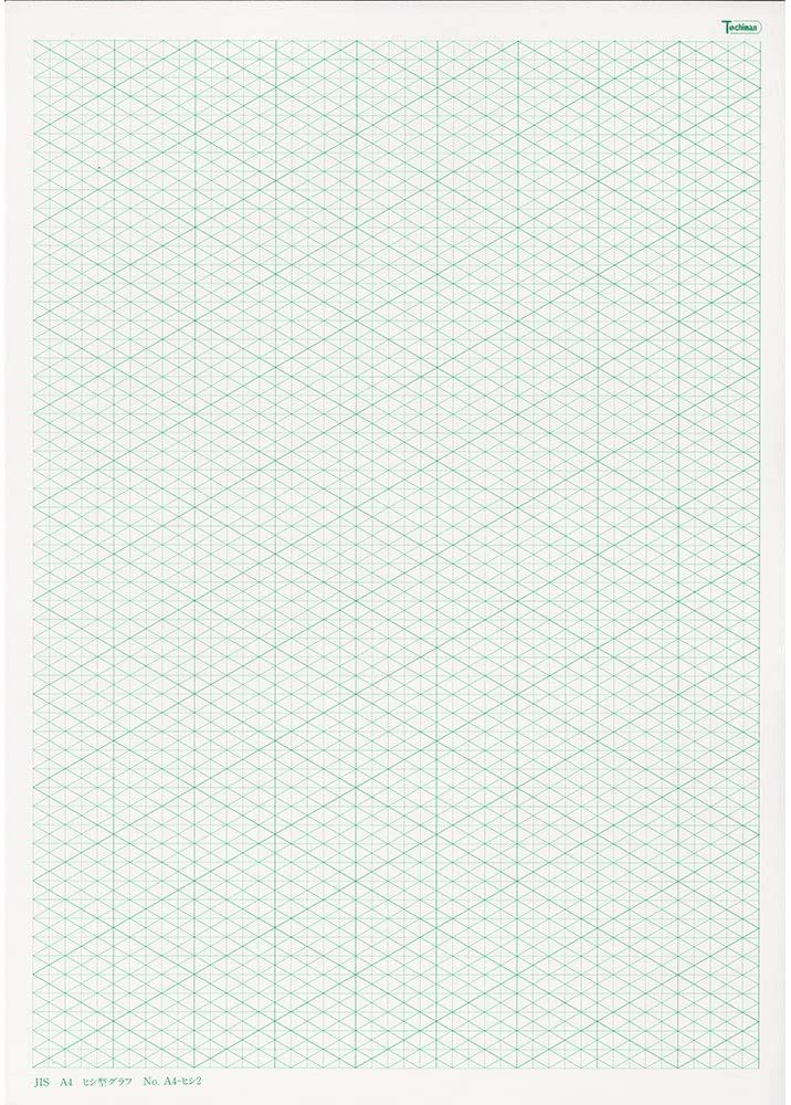 Technical Graph Paper SAKAE Rhombus Graph Paper - A4 Green Technical ...