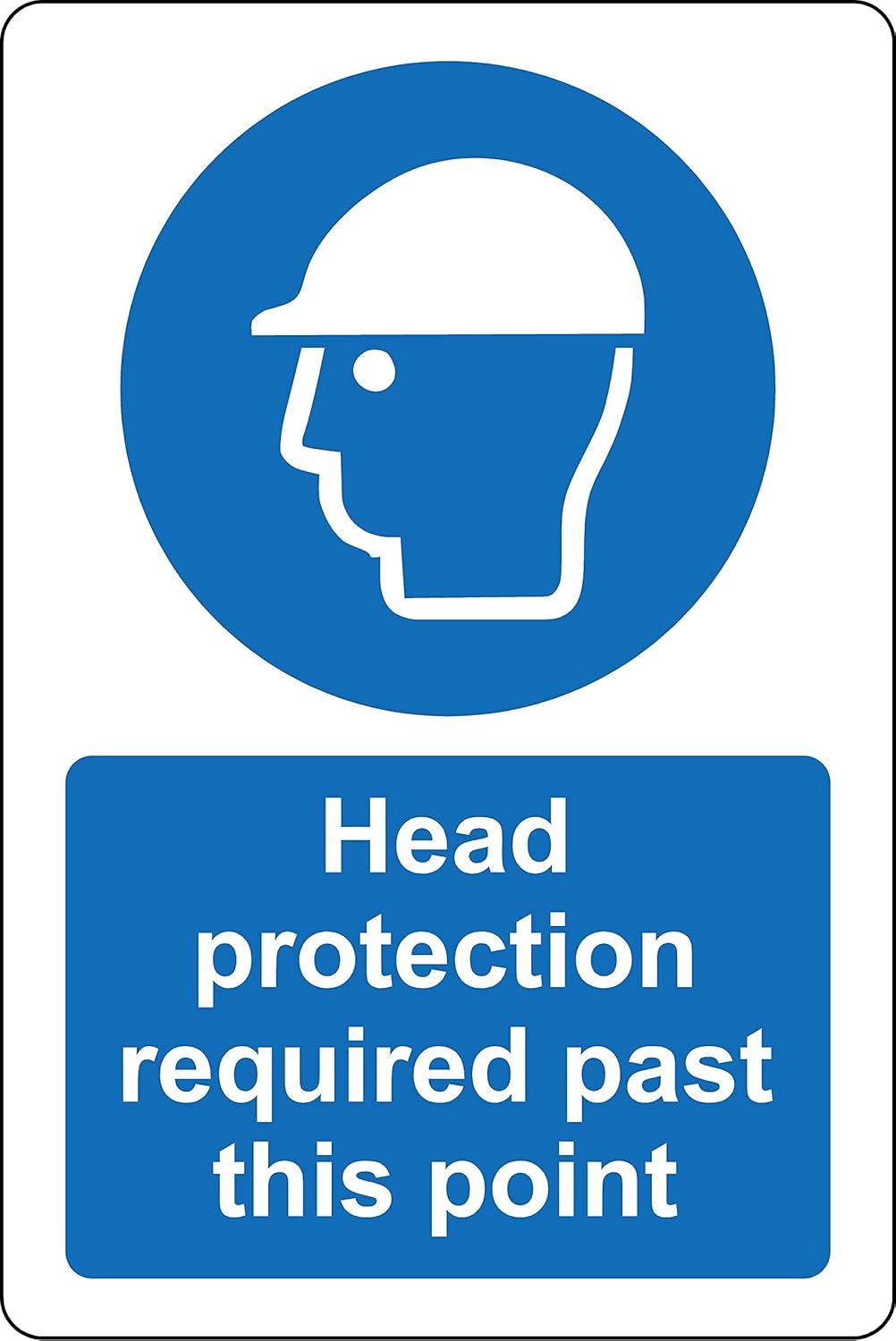 Head protection required past this point construction Safety sign - 3mm ...