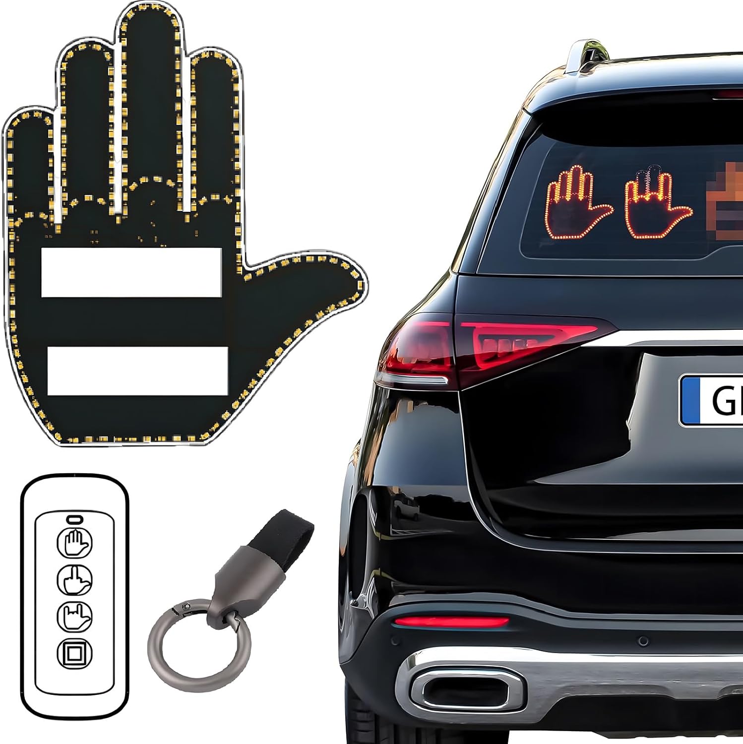 Amazon.com: Middle Finger Car Light, Car Accessories for Men, Fun Car ...