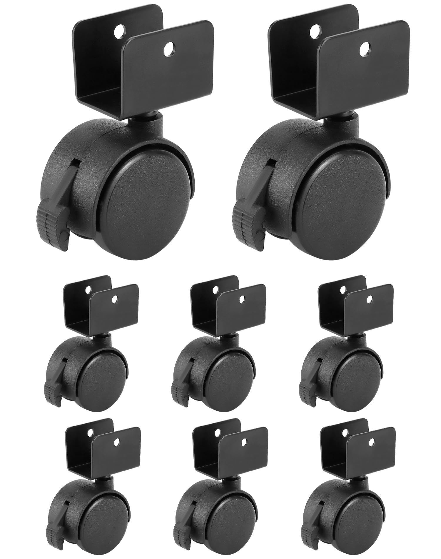 QWORK Swivel Casters Set of 8-1.57-inch/40mm Wheel Dia, 360° Rotation ...