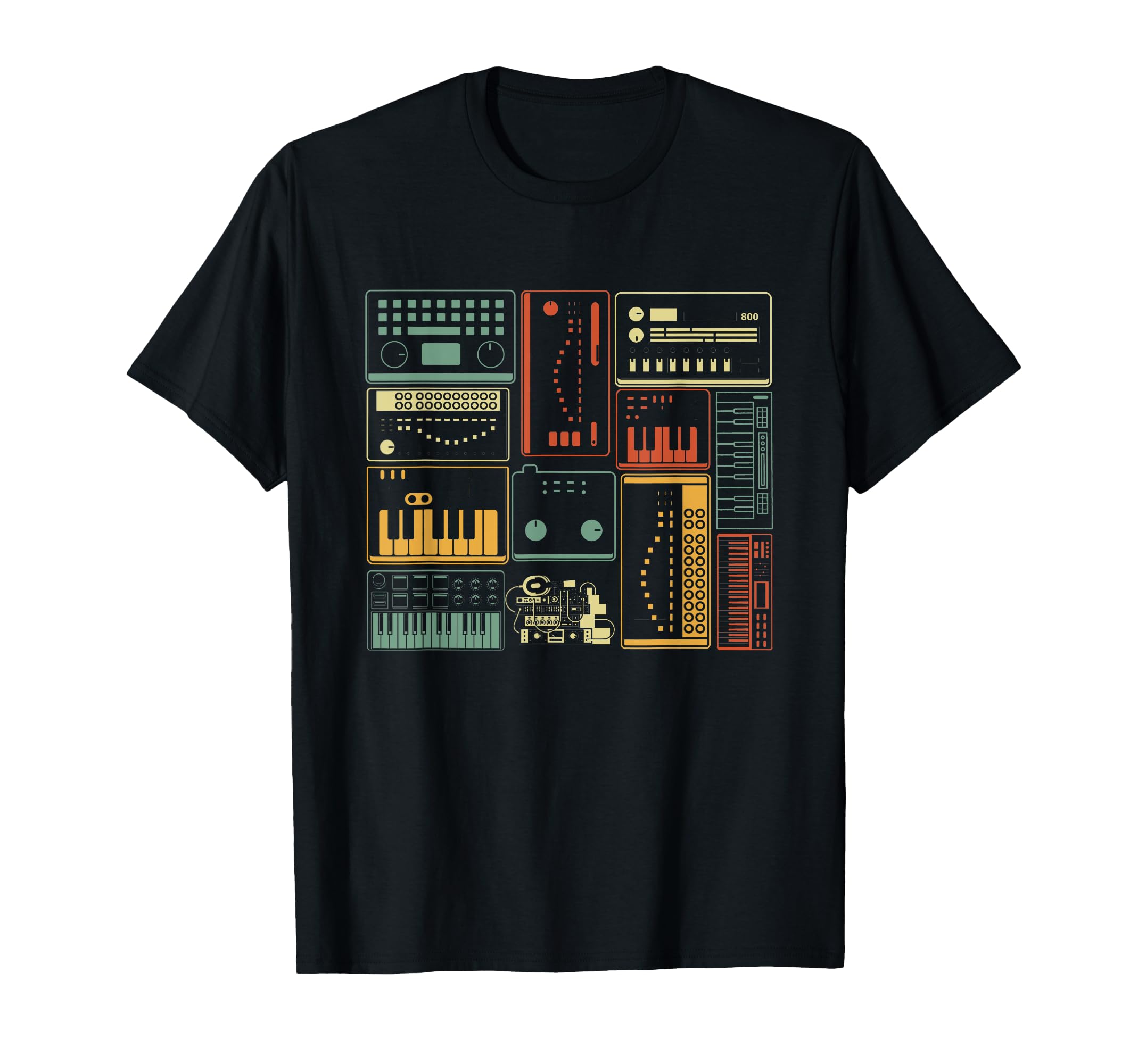 Amazon.com: Analog Modular Synthesizer Music Producer Keyboard T-Shirt ...