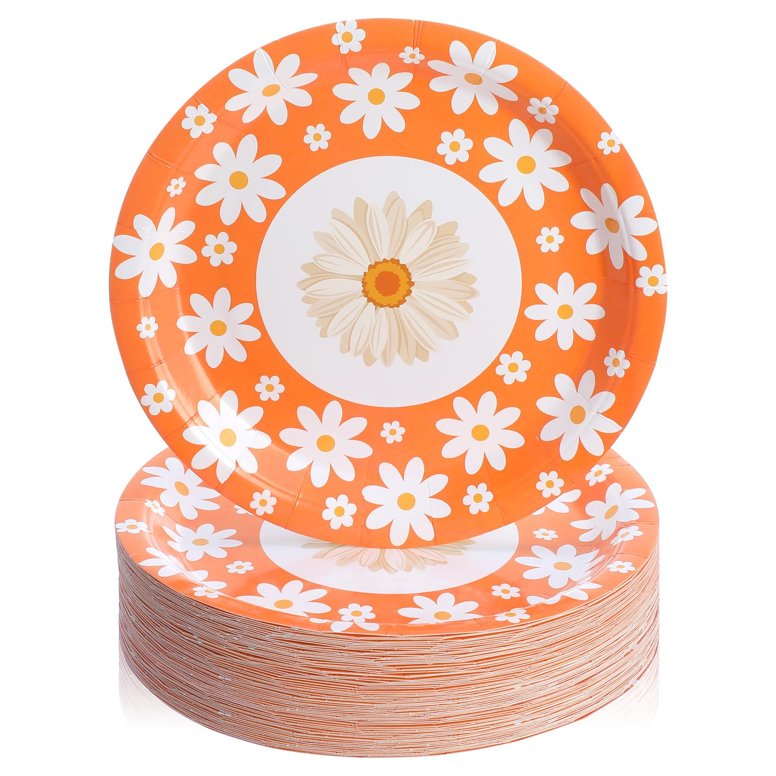 Amazon.com: FoldTier 100 Pcs 7 Inch Groovy Party Daisy Plates Boho ...