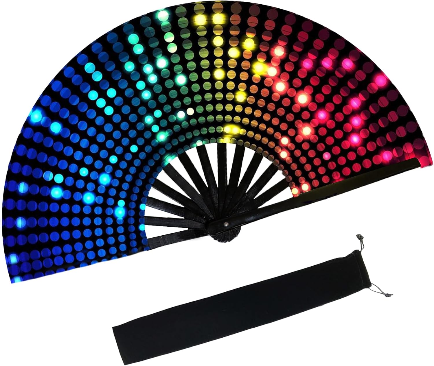 Amazon.com: dmjuncong Large Folding Hand Rave Fan - Florescent Fan with ...