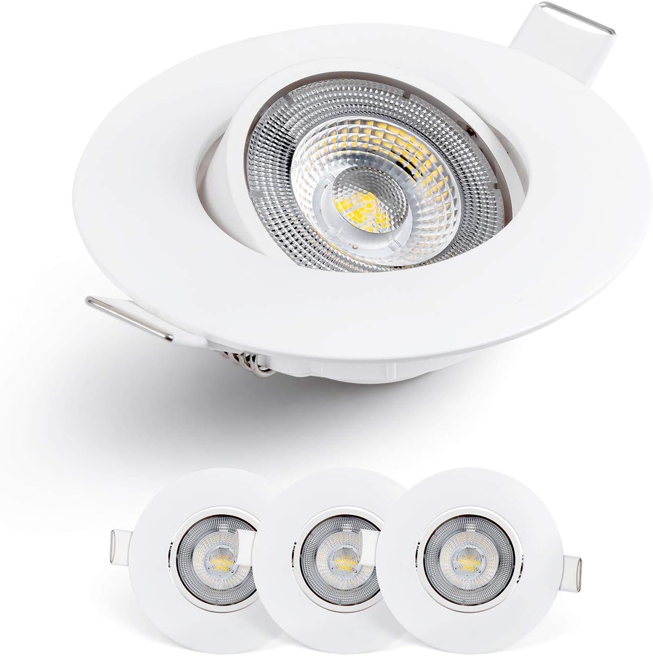 EMOS LED Einbaustrahler 230V, 5W / 450lm, 50° schwenkbar, warmweiß ...