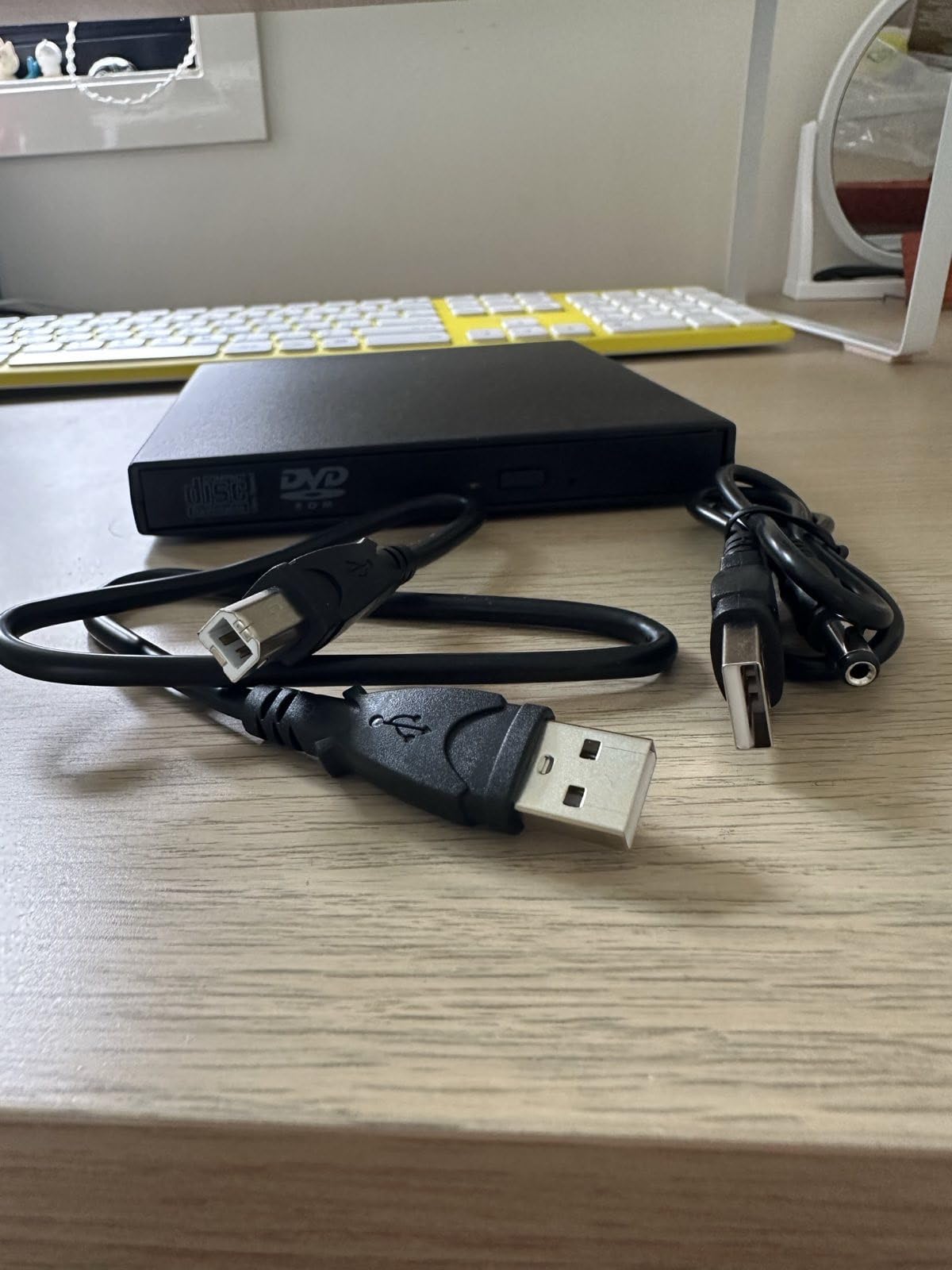 External CD DVD Drive, Slim Portable External CD Rewriter Burner Writer ...