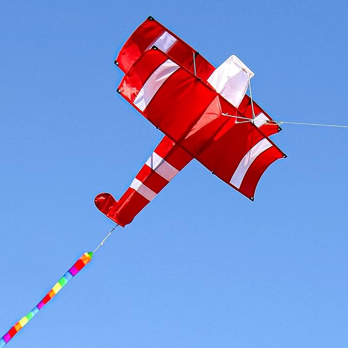 Amazon.com: Goodilest Plane Kites, 3D Large Plaid Cloth Red Airplane ...