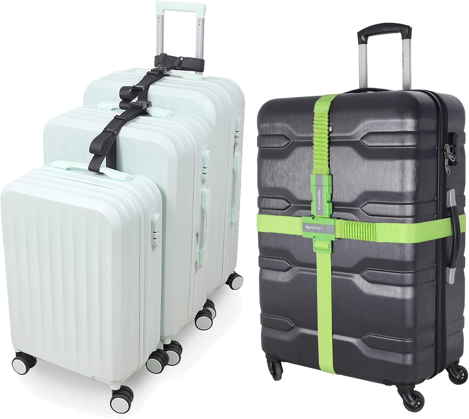 Amazon.com: Vigorport Luggage Straps for Suitcase, Add A Bag Adjustable ...