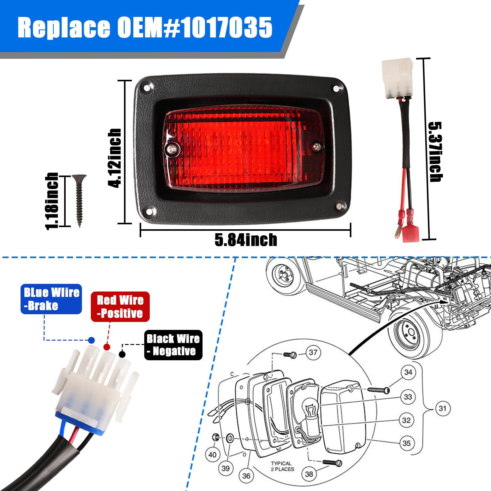 Snapklik.com : FIXHAWK Club Car DS LED Tail Light Kit