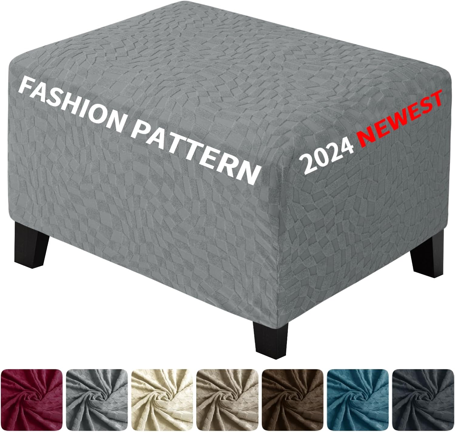 Amazon.com: ZNSAYOTX Ottoman Covers 2024 Fashion Rectangle Footrest ...