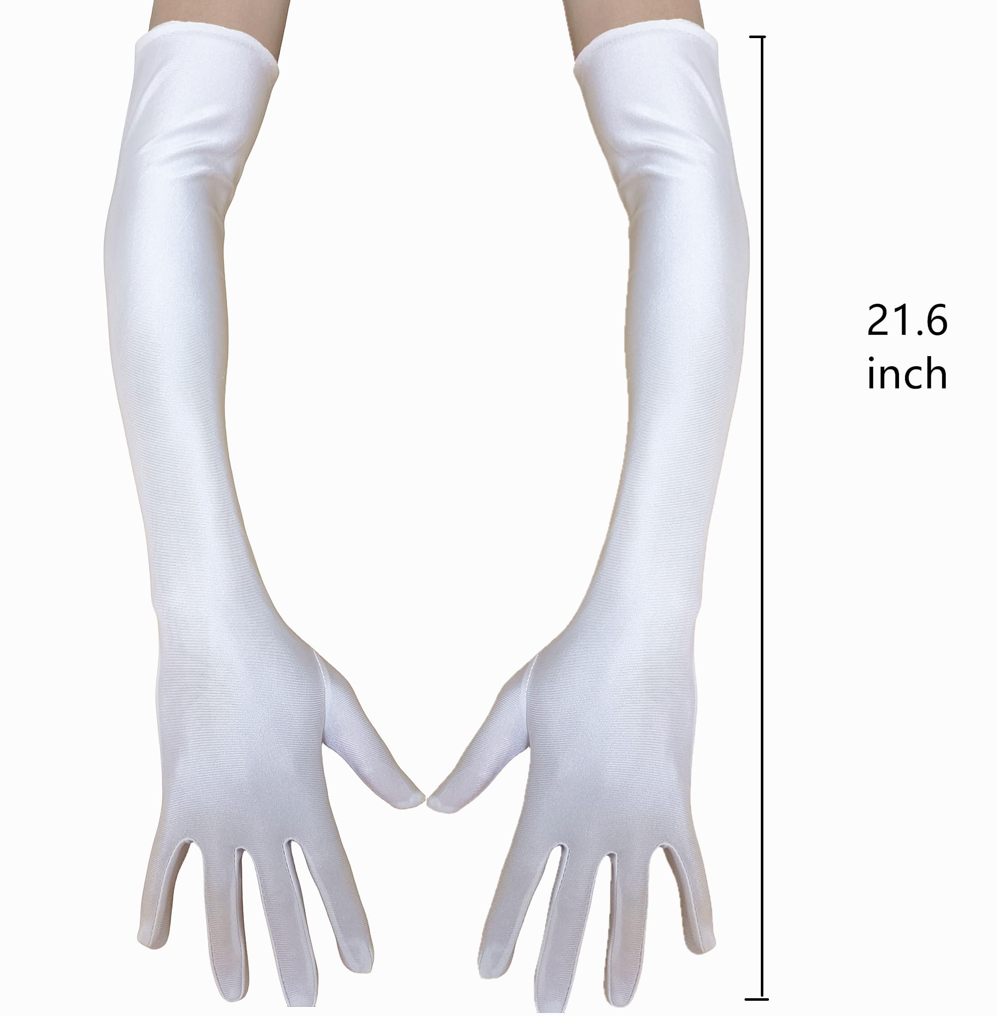 Snapklik.com : Long Satin Gloves Opera Party 20s Elbow Length Gloves ...
