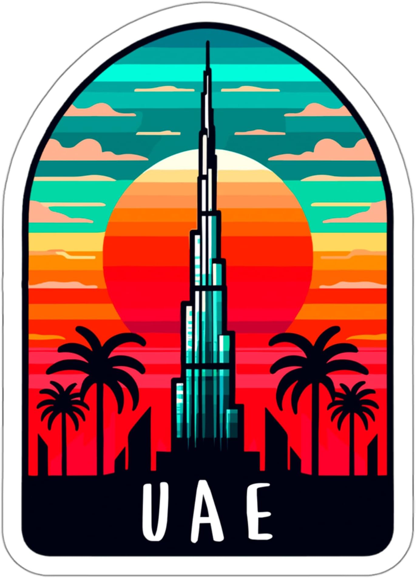 Amazon.com: United Arab Emirates UAE Sticker Weatherproof Vintage Decal ...