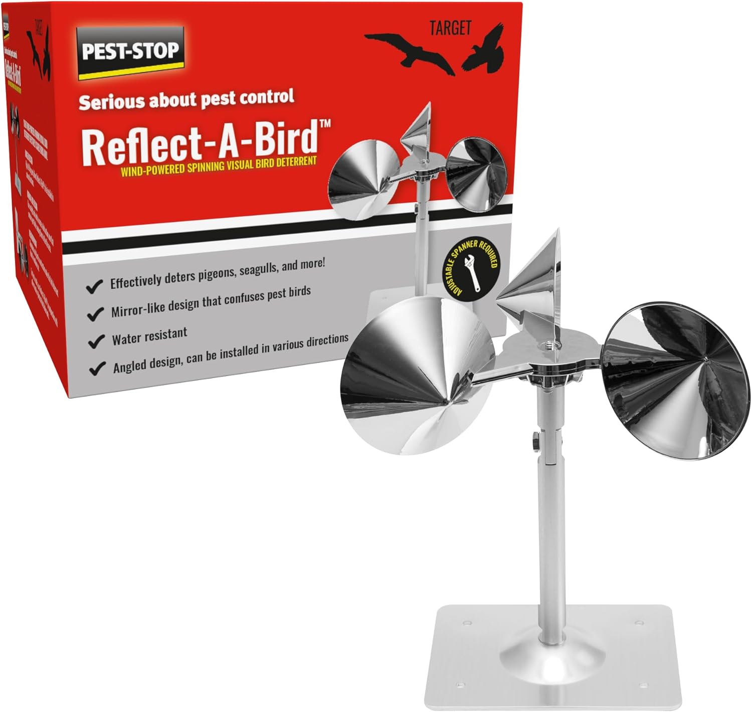 Pest-Stop Reflect-A-Bird | Wind-Powered Spinning Visual Bird Deterrent ...