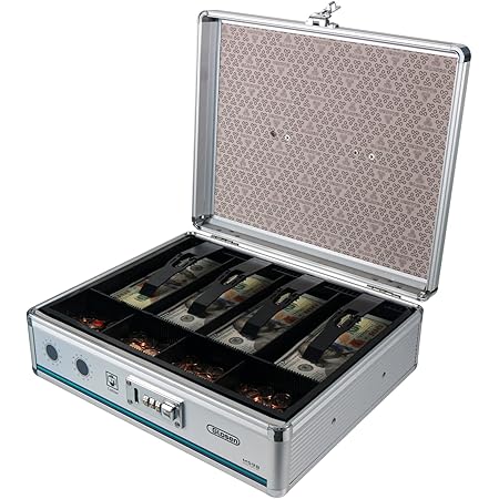 Amazon.com: Vaultz Locking Mini Cash Box with Bill and Coin Tray, 8.5 x ...