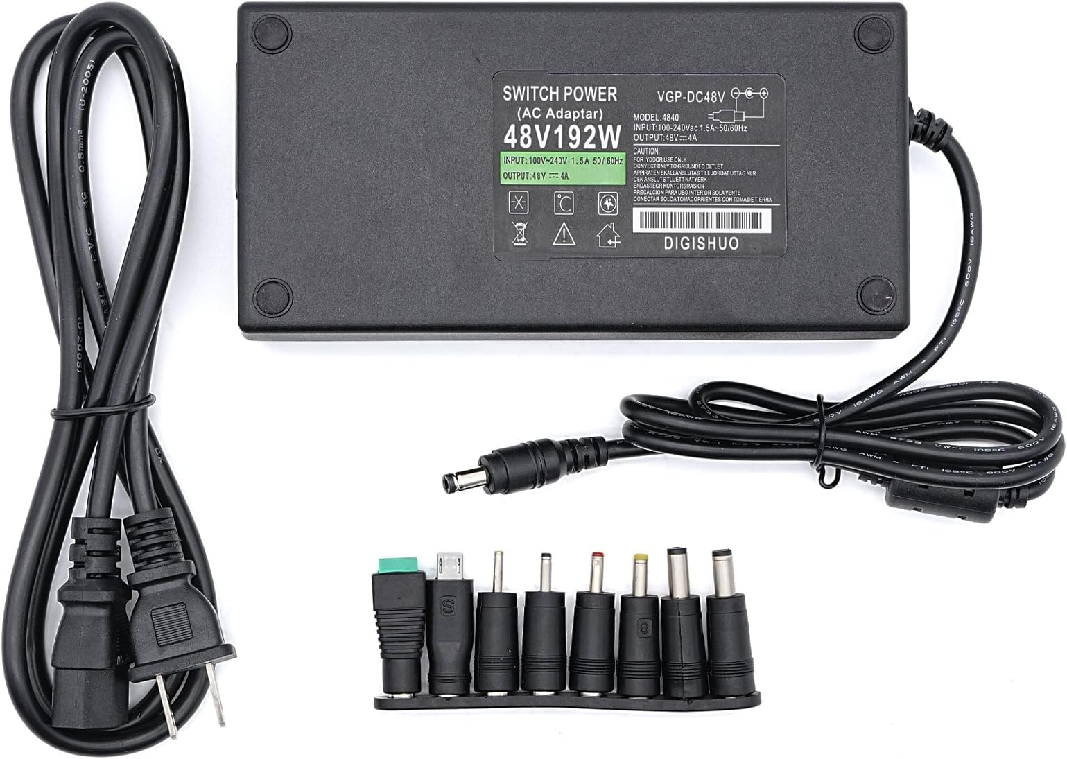 Amazon.com: DIGISHUO 48V 4A 192W Power Supply Adapter 48V 192W Charger ...