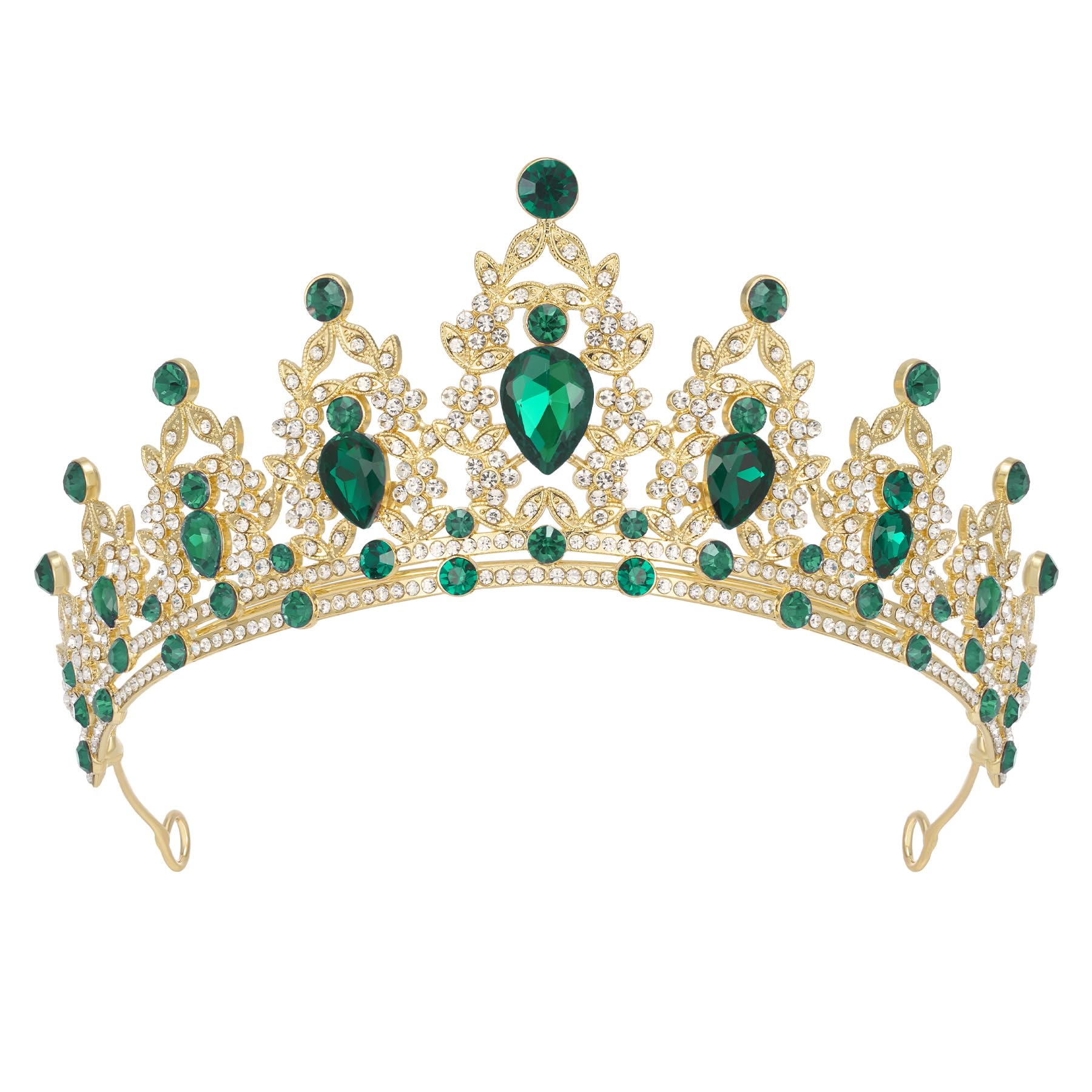 Amazon.com : SWEETV Green Queen Crown and Princess Tiaras Adult,Crystal ...