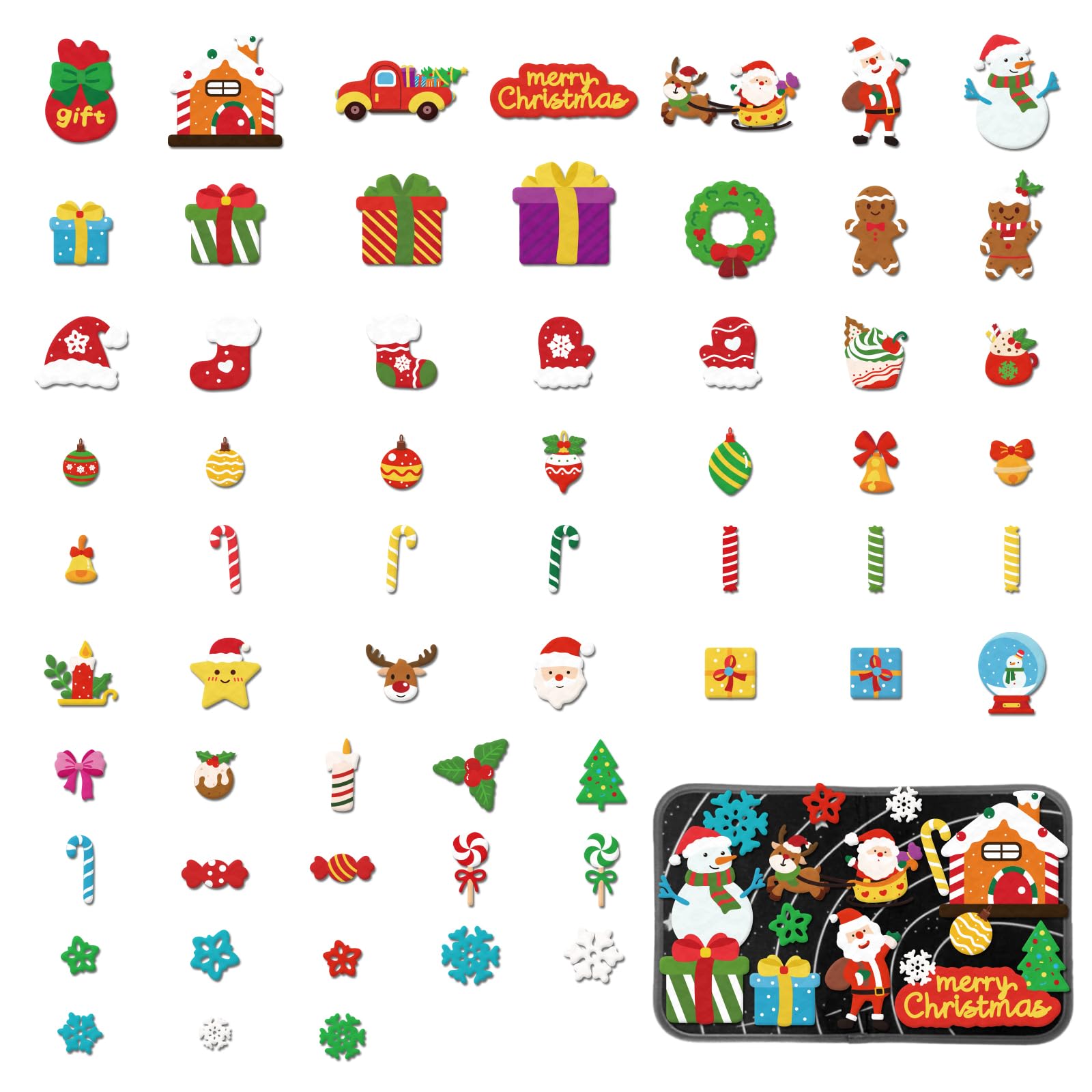 INFUNLY DIY Felt Christmas Set with 61PCS Christmas Time Fun Felt ...
