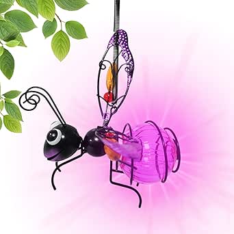 Solar Bee Lights - Bee Garden Decor - LED Lantern With Bouncy Springs ...