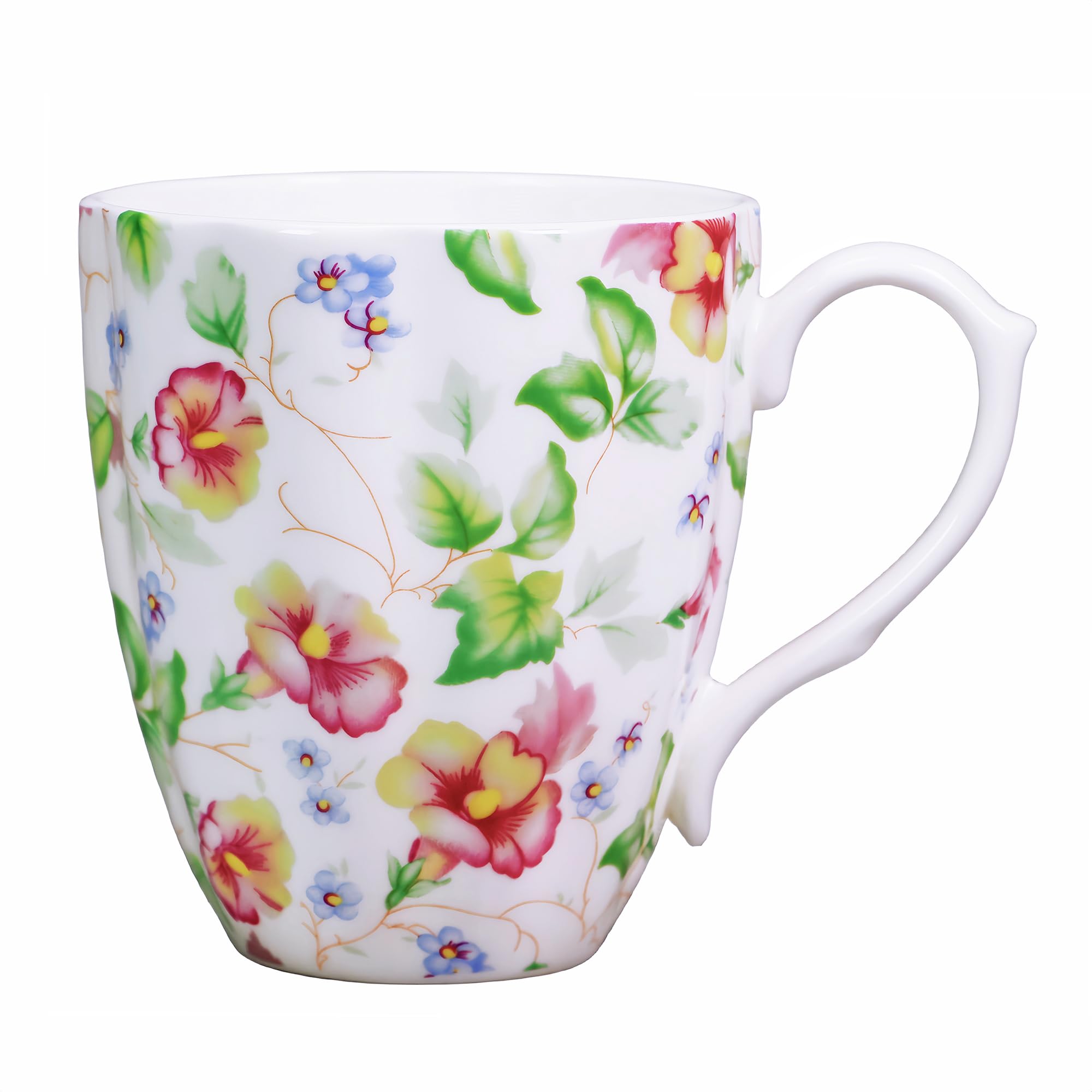 Amazon.com: PMNING 14oz Floral Mug Porcelain Coffee Tea Cups - Novetly ...