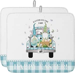 Amazon.com: 2 Pack Dish Drying Mat for Kitchen Counter - Microfiber ...