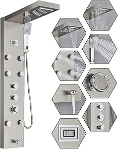 Termostáticos paneles de ducha Moderno multifuncional sistema de ducha ...