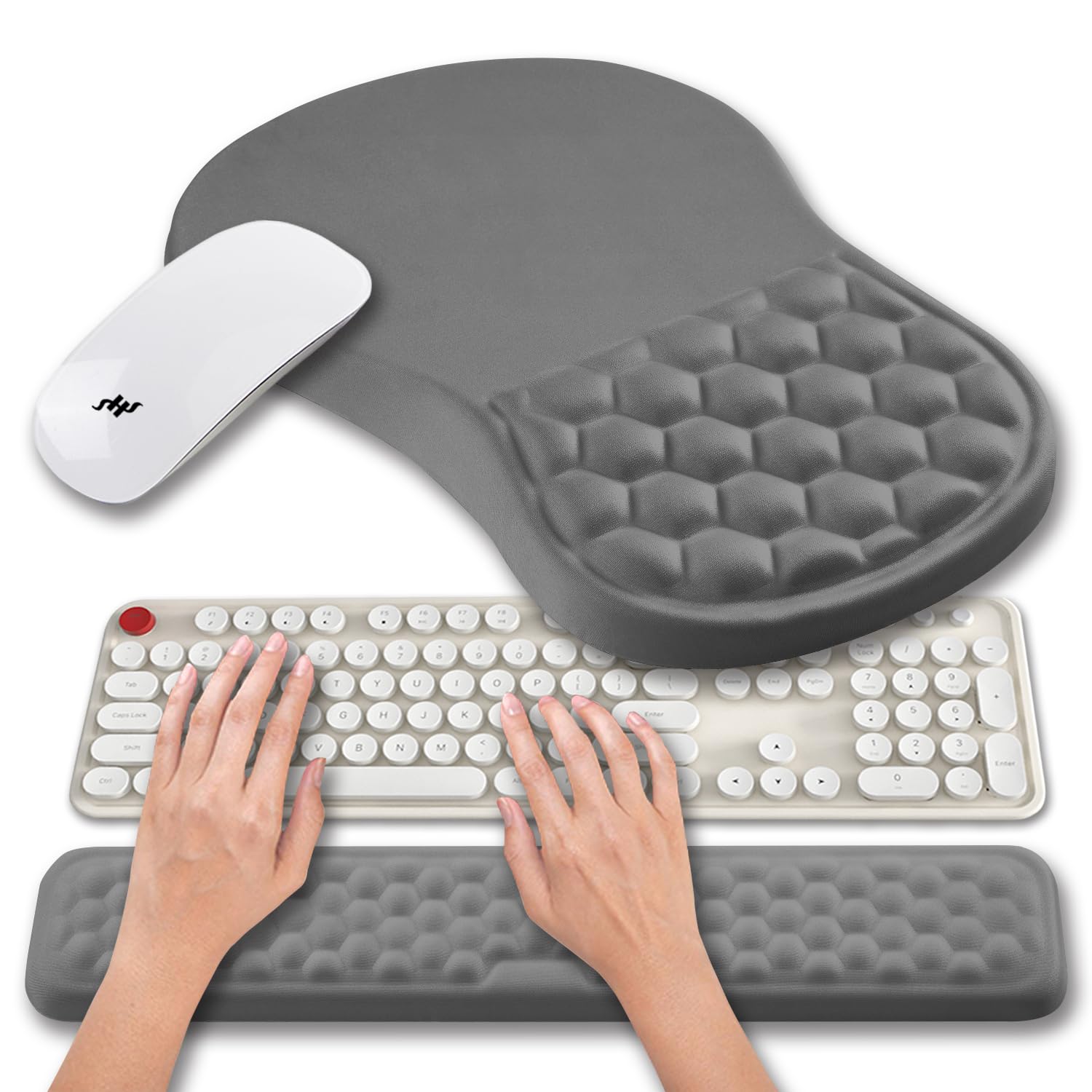 Amazon.com : Hokafenle 2 in 1 Ergonomic Mouse Pad Wrist Support & Wrist ...