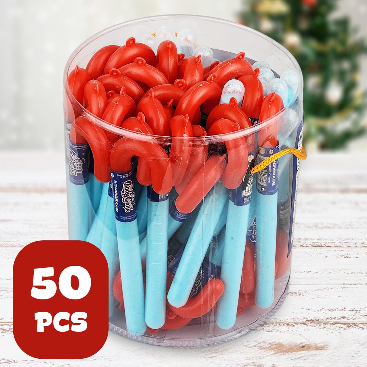 Snapklik.com : 50 Christmas Fizzy Candy Cane, 50 Pack Of Blue Raspberry ...