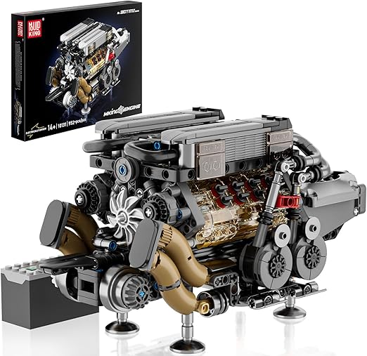 Amazon.com: Mould King W16 Engine Kits That Runs, Build Your Own Twin ...