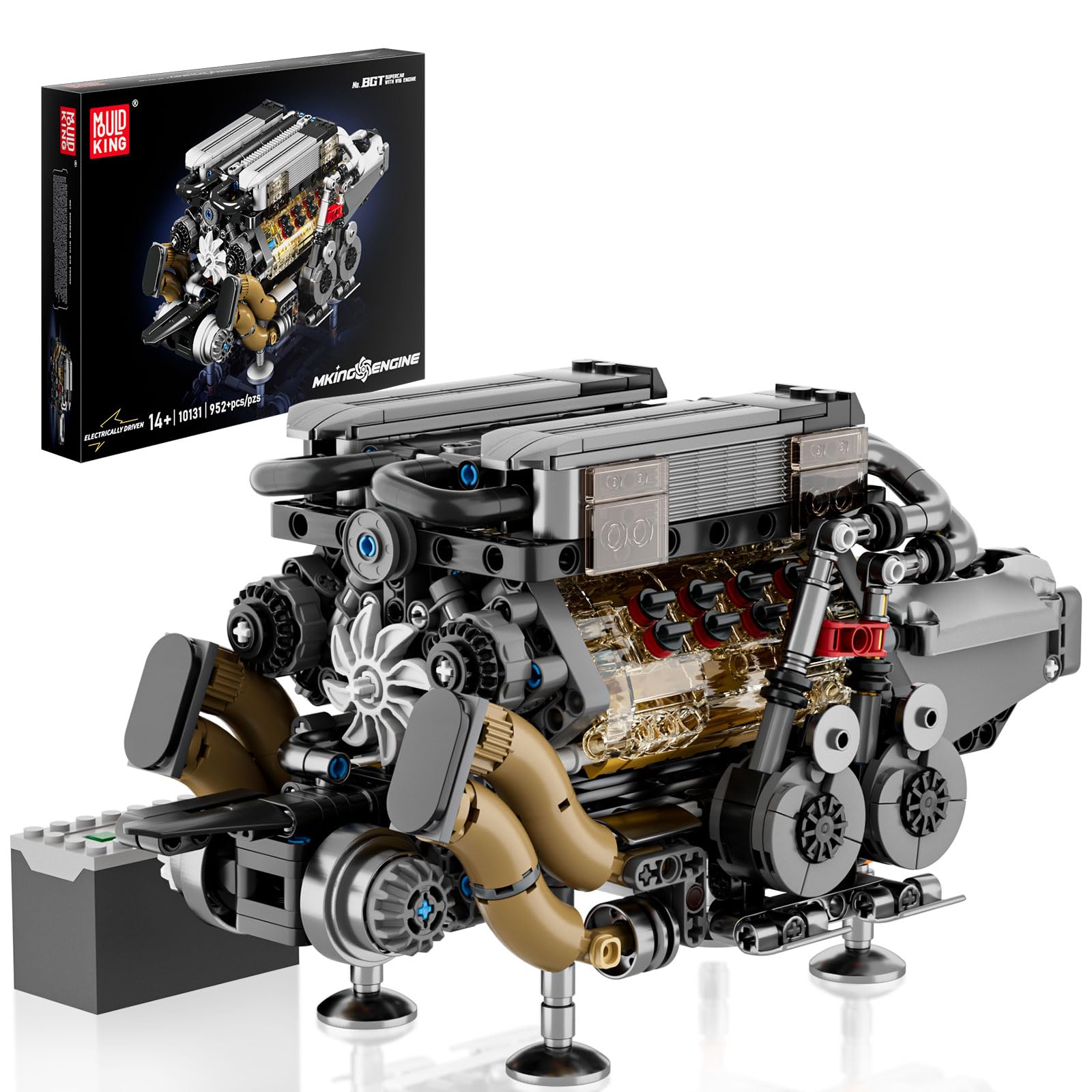 Amazon.com: Mould King W16 Engine Kits That Runs, Build Your Own Twin ...