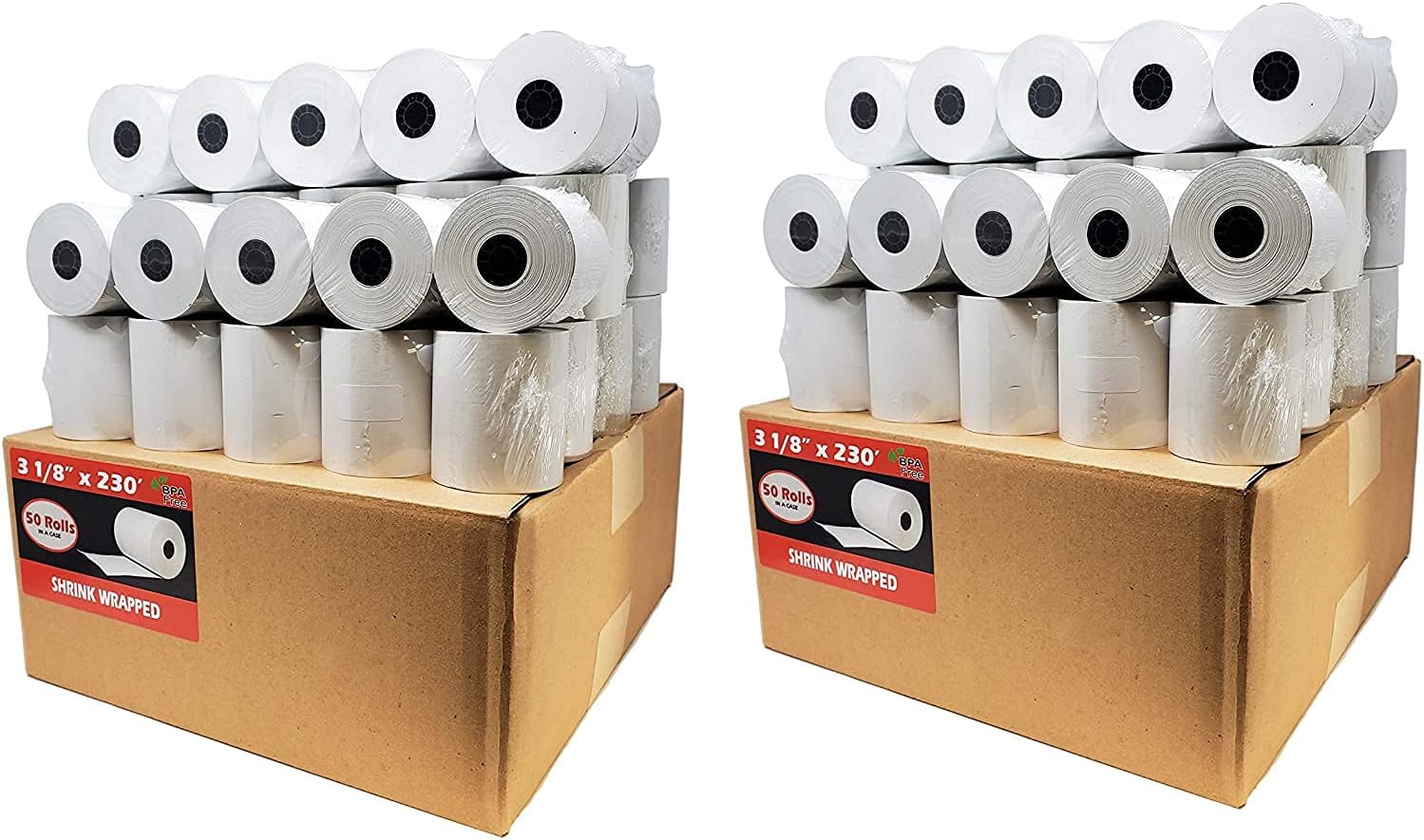 Amazon.com: BuyRegisterRolls (100 Rolls - 2 Cases) 3 1/8 x 230 (53 GSM ...