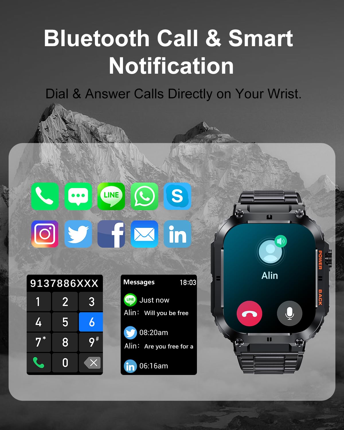 Snapklik.com : PODOEIL Military Smart Watch For Men
