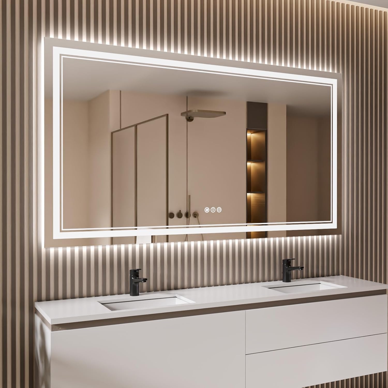 Amazon.com: ISTRIPMF 72x40 Inch LED Bathroom Mirror with Lights ...