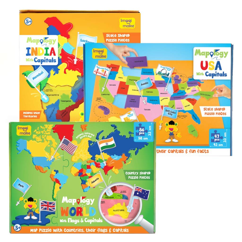 Buy Imagimake: ology India, World and USA with Capitals - Learn ...