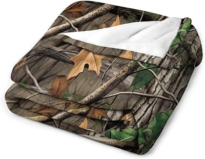 Amazon.com: Camo Hunting Camouflage Forest Throw Blanket Super Soft ...