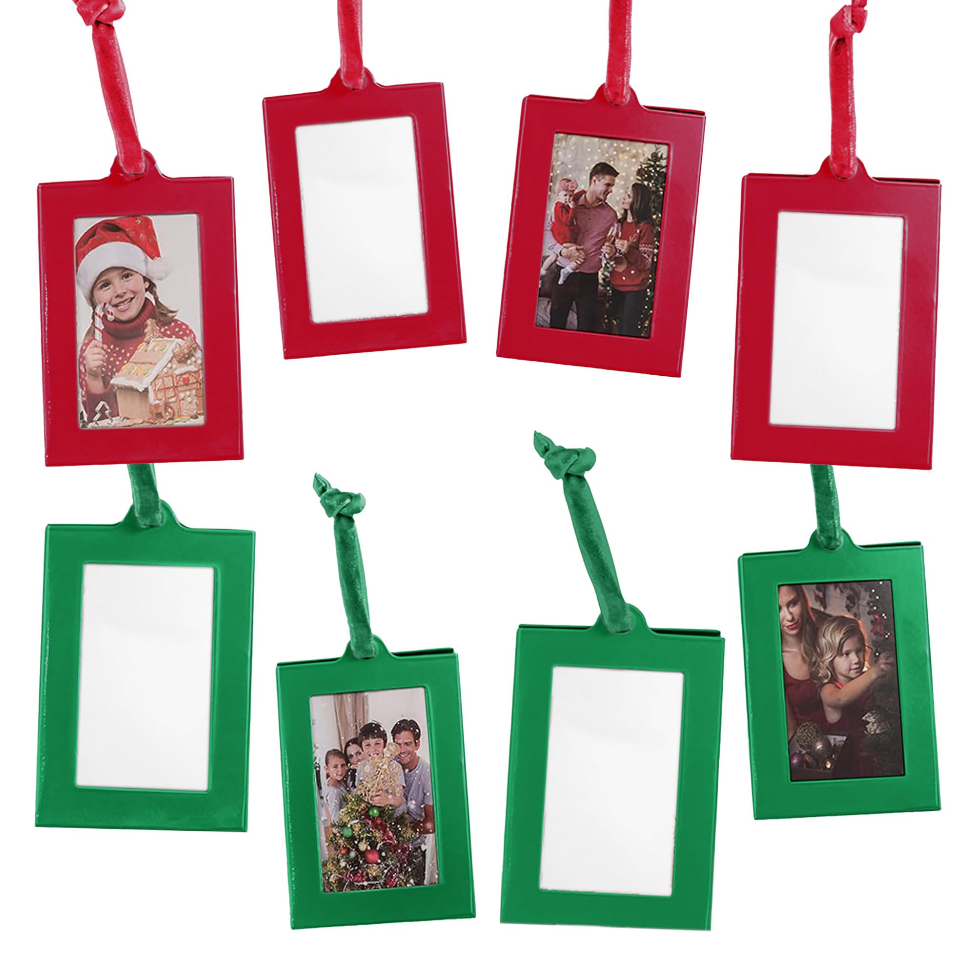 Snapklik.com : Christmas Photo Ornament Frames - Red & Green Mini ...