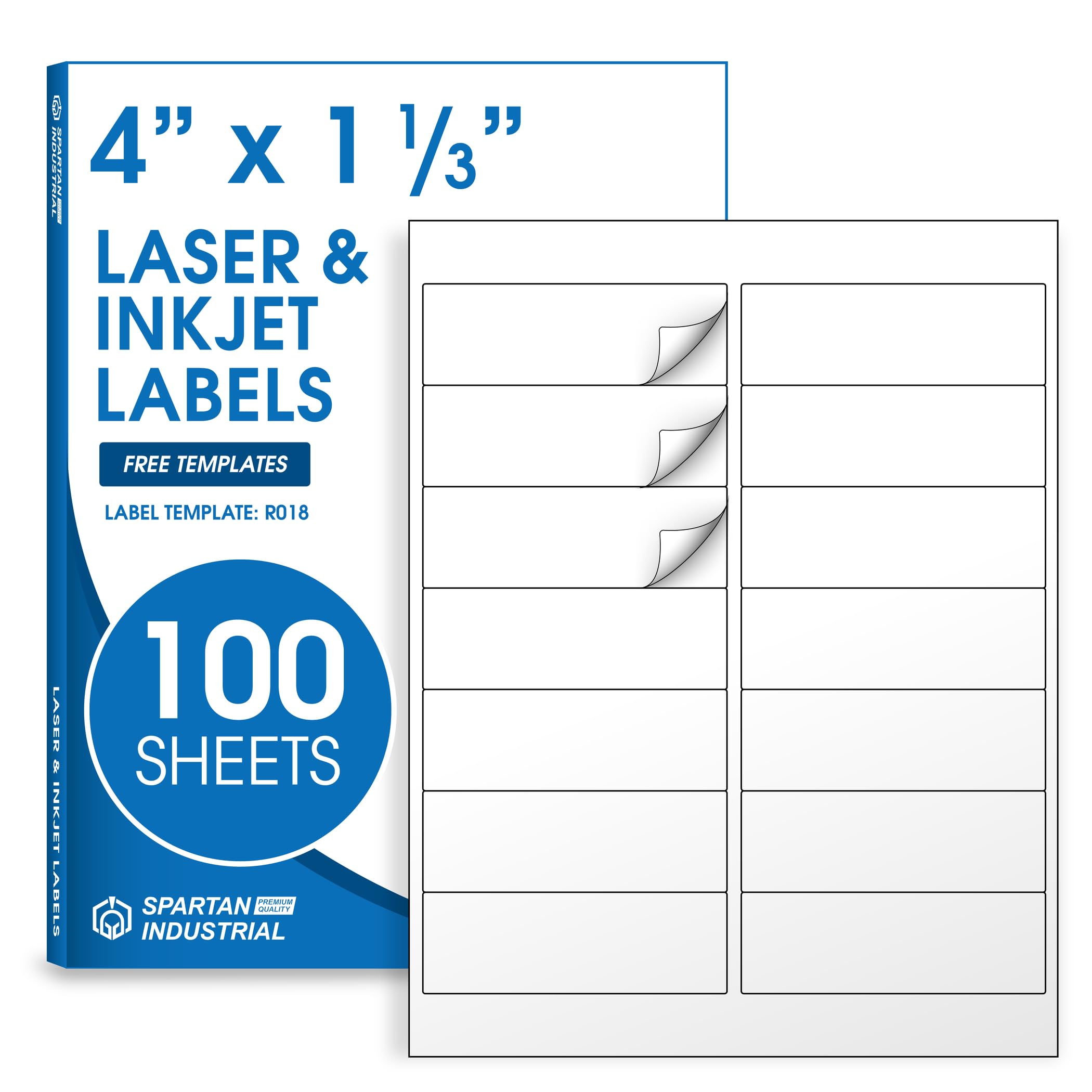 Amazon.com : Spartan Industrial Printable Laser and Inkjet Labels - 4 ...