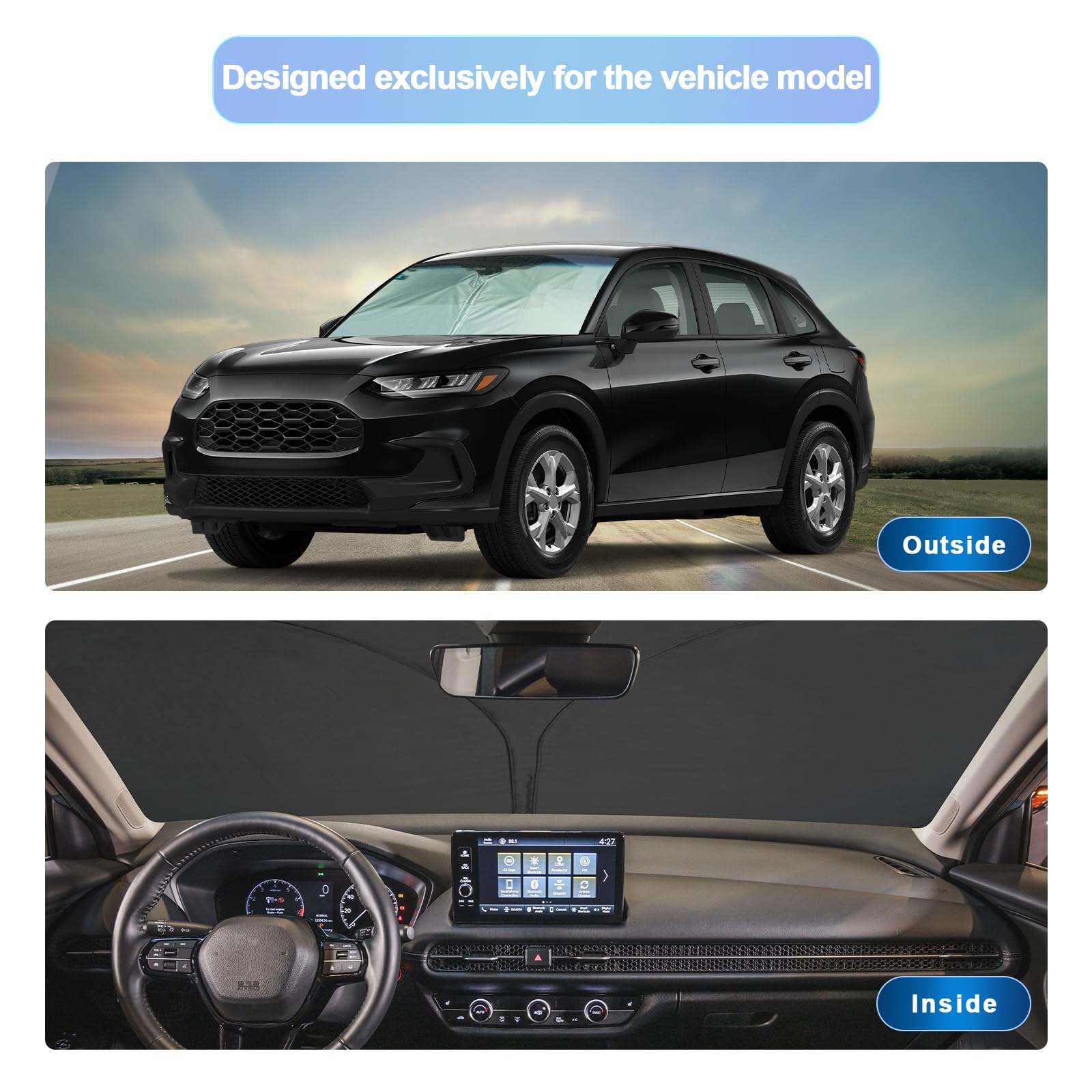 Snapklik.com : For 2023-2025 Honda HRV Windshield Sunshade 2023 2024 ...