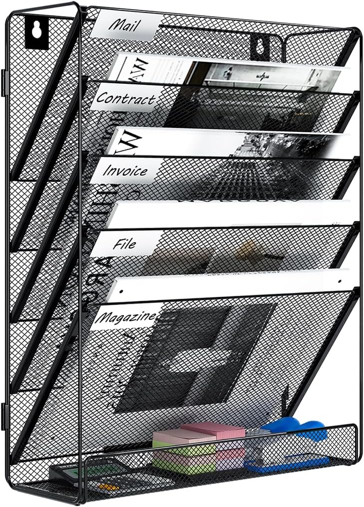 Amazon.com : SUPEASY 7-Tier Mesh Wall File Holder, Hanging Wall File ...