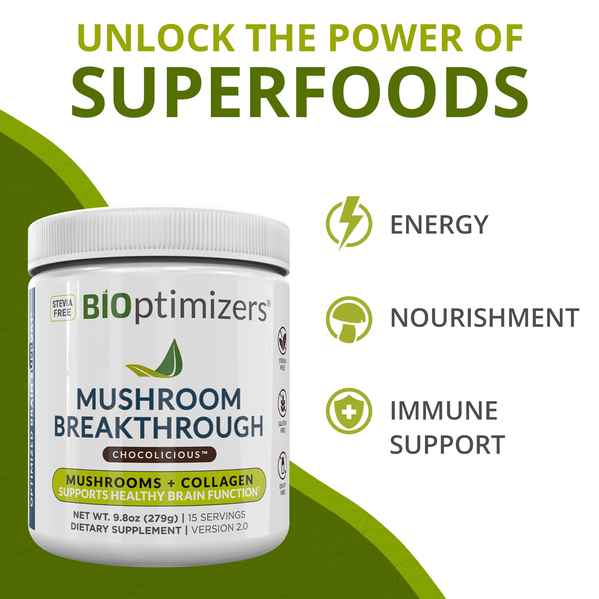 Snapklik.com : BiOptimizers Mushroom Breakthrough - Chocolate Flavor ...