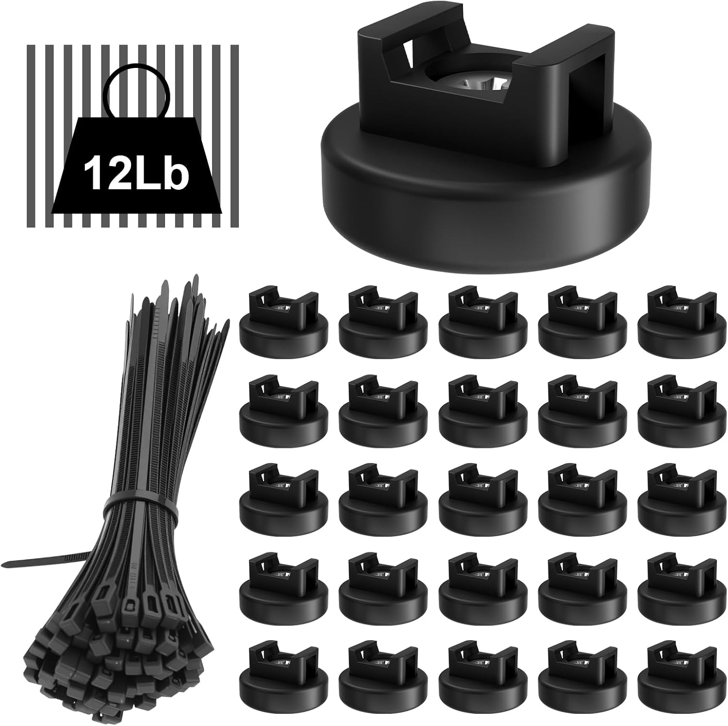 Amazon.com: Taiidaues 125 Pcs Magnetic Zip Tie Mount, Heavy Duty ...