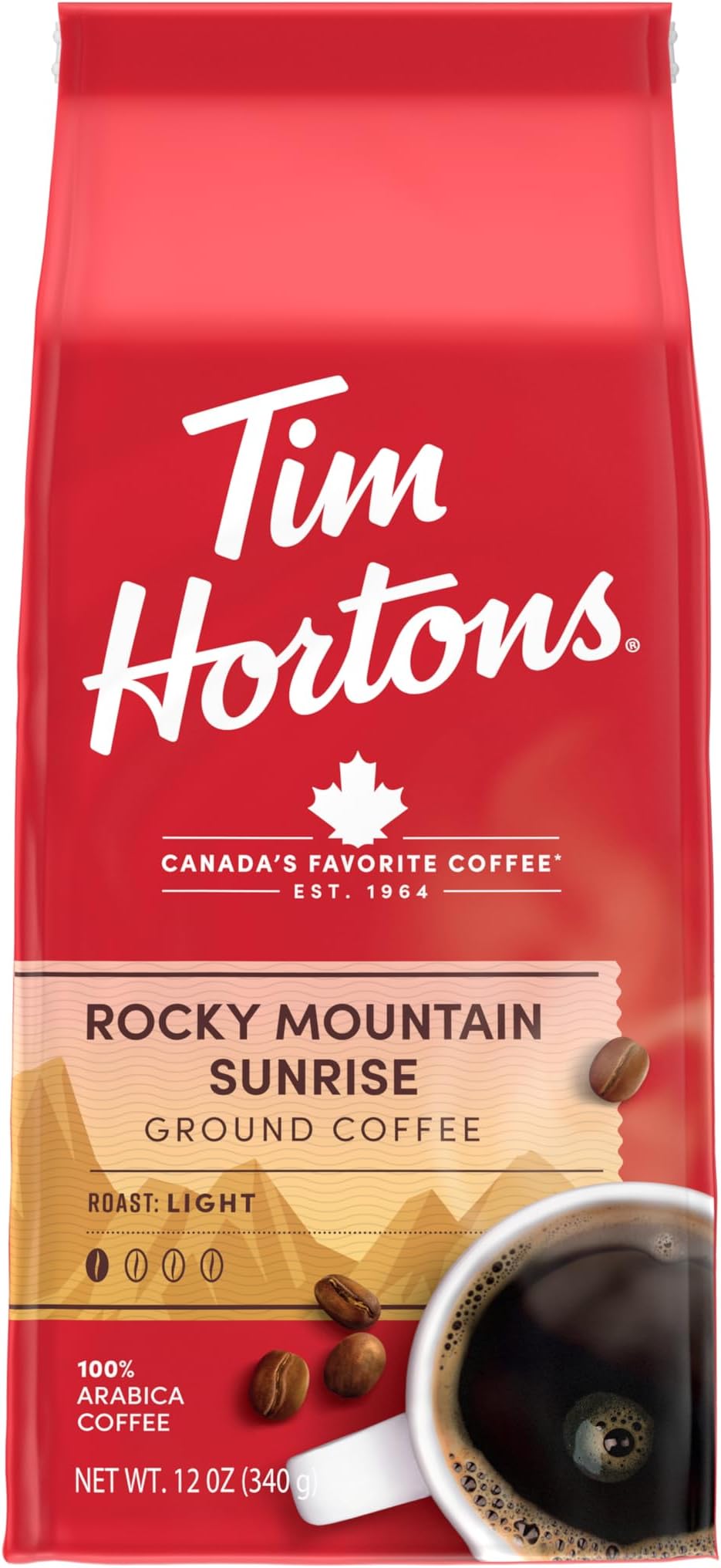 Amazon.com: Tim Hortons 12oz Ground Bag, Light Roast Rocky Mountain ...